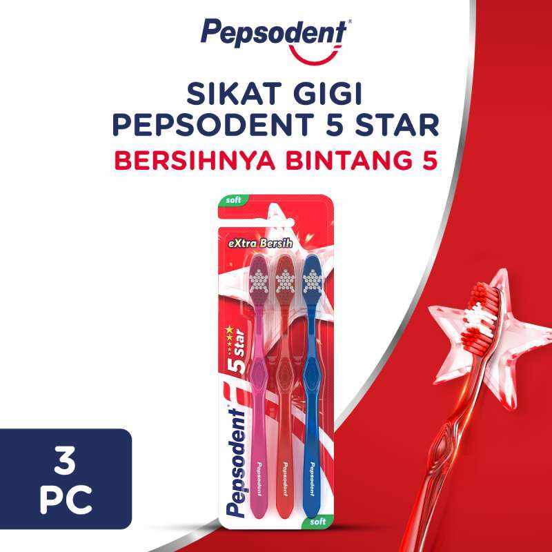Promo Pepsodent 5 Star Sikat Gigi [3 Pcs] Diskon 2% Di Seller Unilever ...