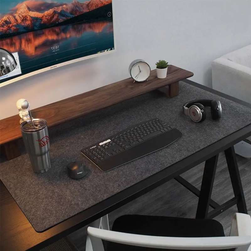 Jual Mouse Pad Besar Xl Anti Slip Felt Desk Mat 100cm Dark Grey Di ...