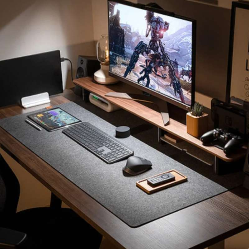 Jual Mouse Pad Besar Xl Anti Slip Felt Desk Mat 100cm Dark Grey Di ...