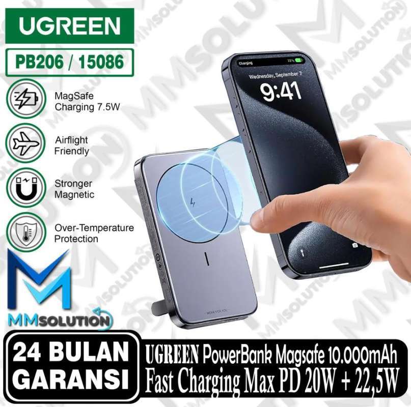 Promo Ugreen Powerbank Magnetic MagSafe Wireless Fast Charging 20W ...