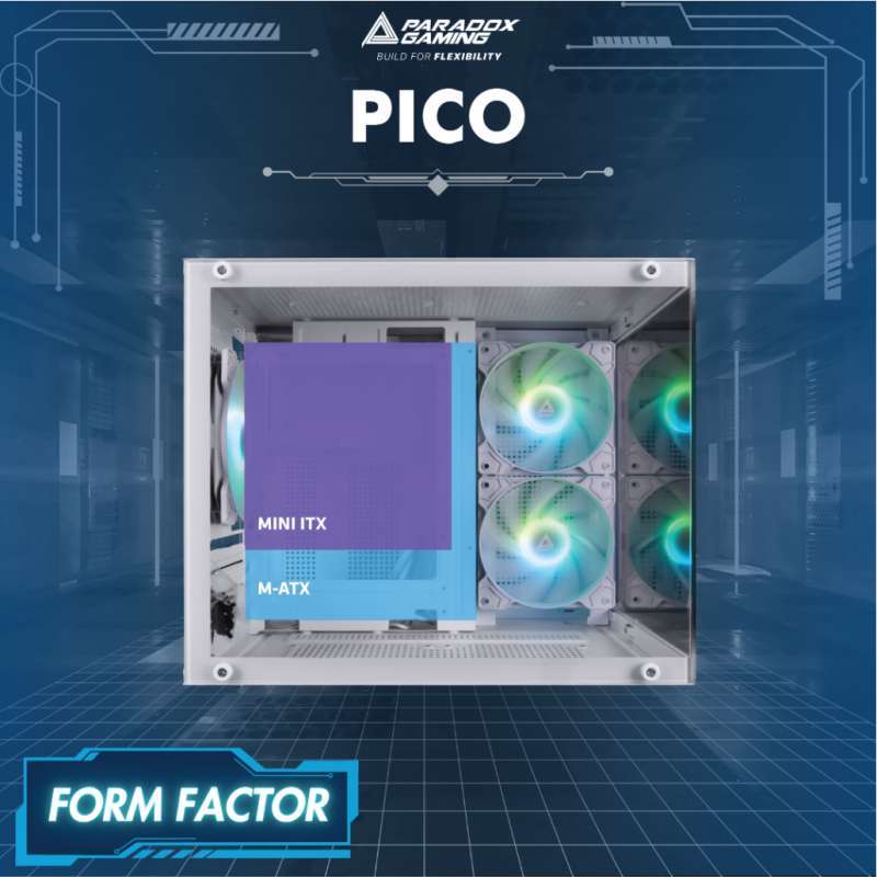 Jual Cassing Paradox Gaming Pico | Black |m-atx | 3x Argb Fan Di Seller ...