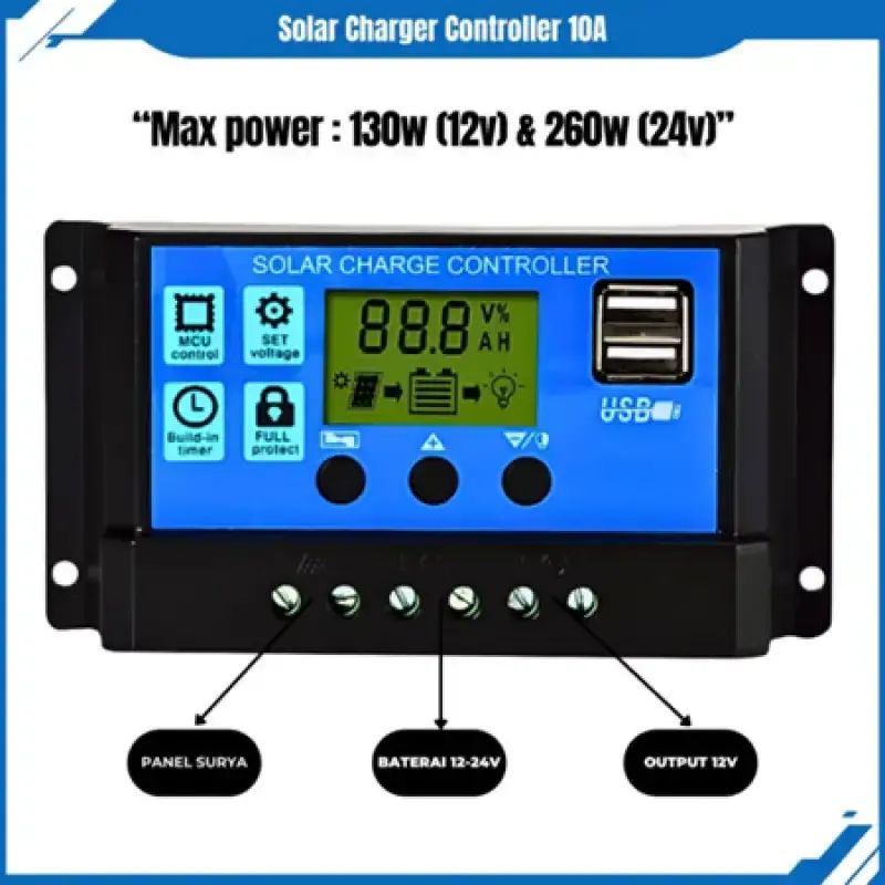 Jual Scc Controller Baterai Charger Panel Surya 12v/24v 10a 20a 30a 40a ...