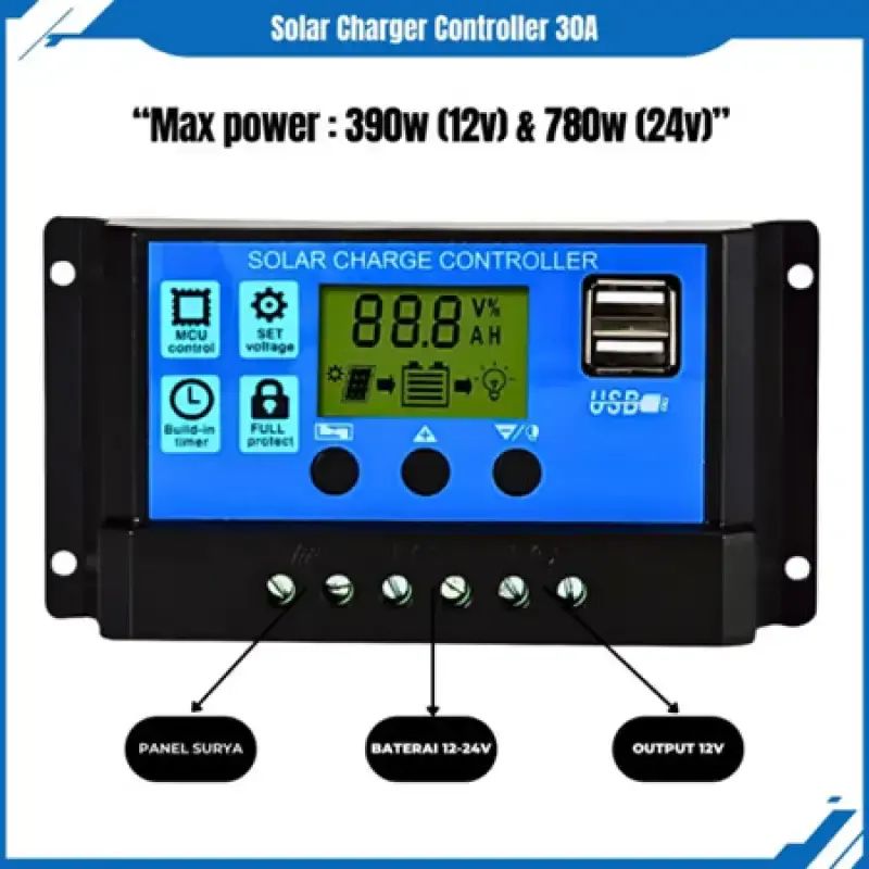 Jual Solar Charger Controller 30 A Scc Pwm 💯 Harga Murah & Kualitas ...