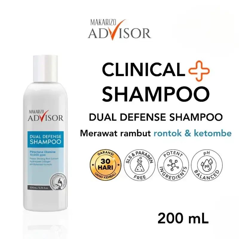 Promo Makarizo Advisor Clinical Shampoo Dual Defense 200ml Ketombe ...