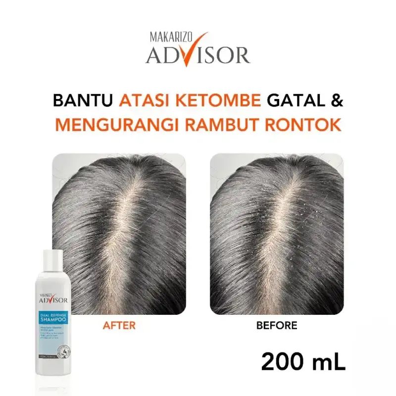 Promo Makarizo Advisor Clinical Shampoo Dual Defense 200ml Ketombe ...