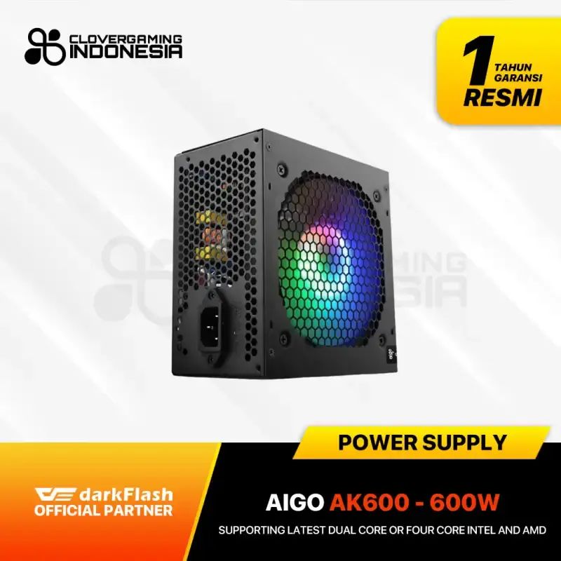 Jual Darkflash Aigo Ak600 Ak-600 600w Non Modular Power Supply Unit Psu ...