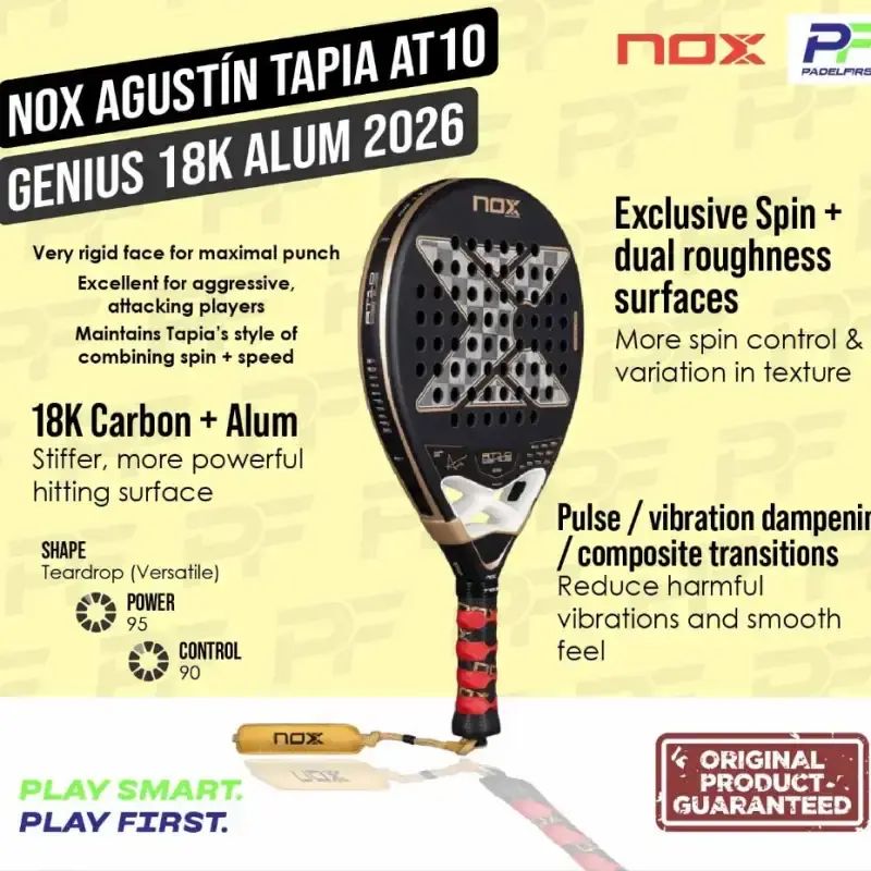 Jual Nox Raket Padel At10 Genius 18k Alum 2026 Agustin Tapia Di Seller ...