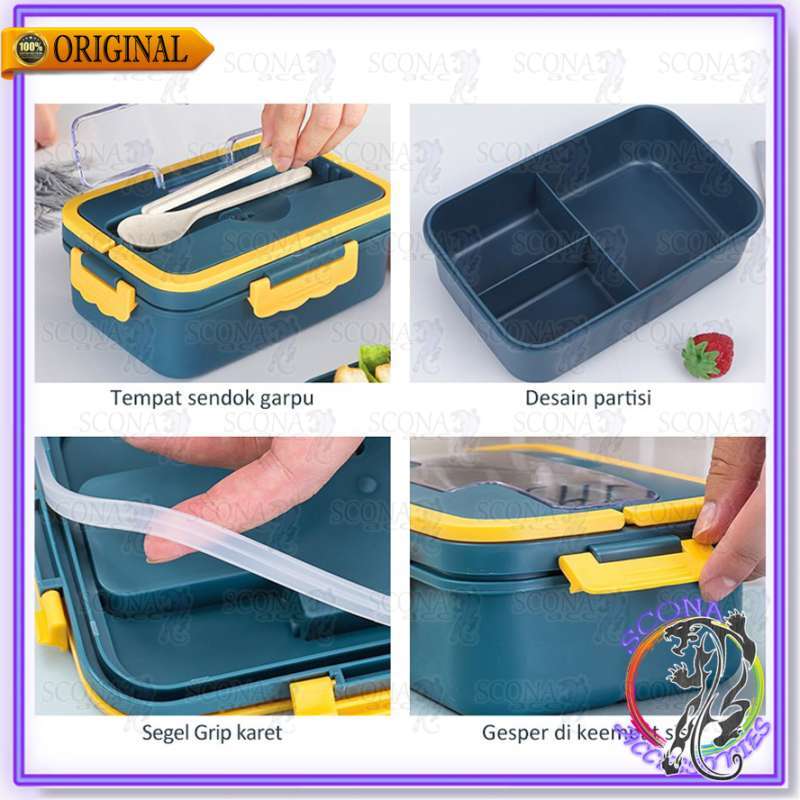 Jual Kotak Makan Jerami Lunch Box Gandum Wheat Tempat Bento Alat Sendok ...