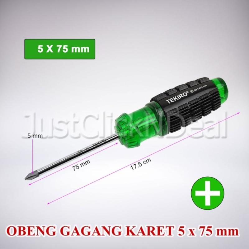 Promo Tekiro Obeng Gagang Karet Plus Minus 5 Mm 75 Mm Cushion Grip ...