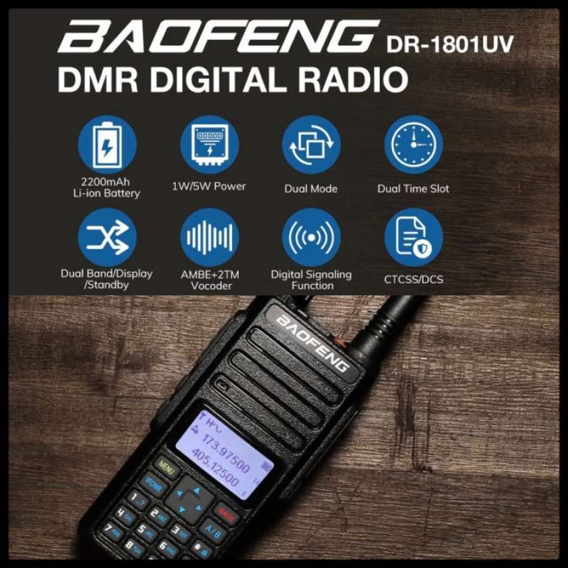 Jual Baofeng Dr-1801uv Dr-1801 Ht Dmr Digital Analog Dual Band Versi Upgrade Dm-1801 Di Seller ...
