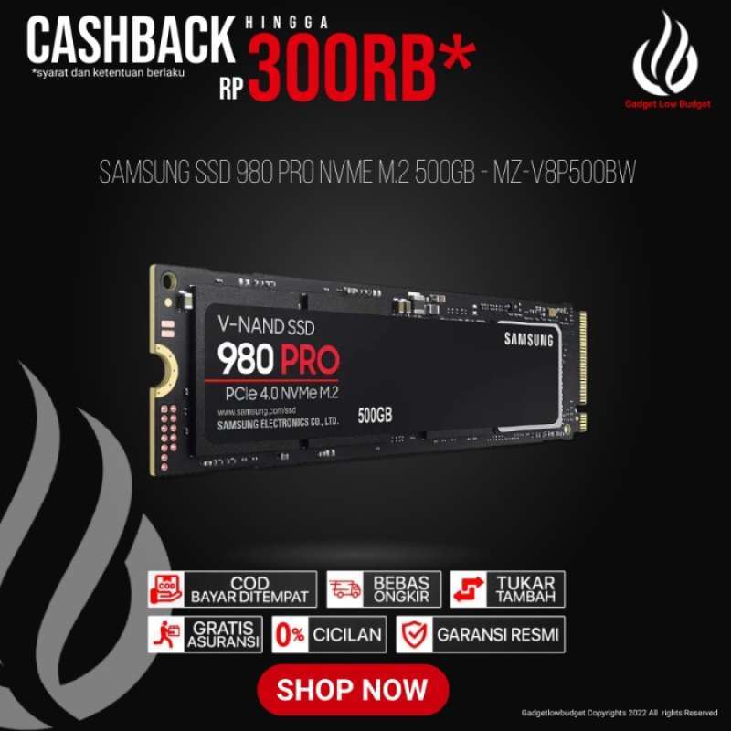 Promo SAMSUNG SSD 980 PRO 500GB PCIe NVMe Gen4 Internal Gaming SSD M.2 ...