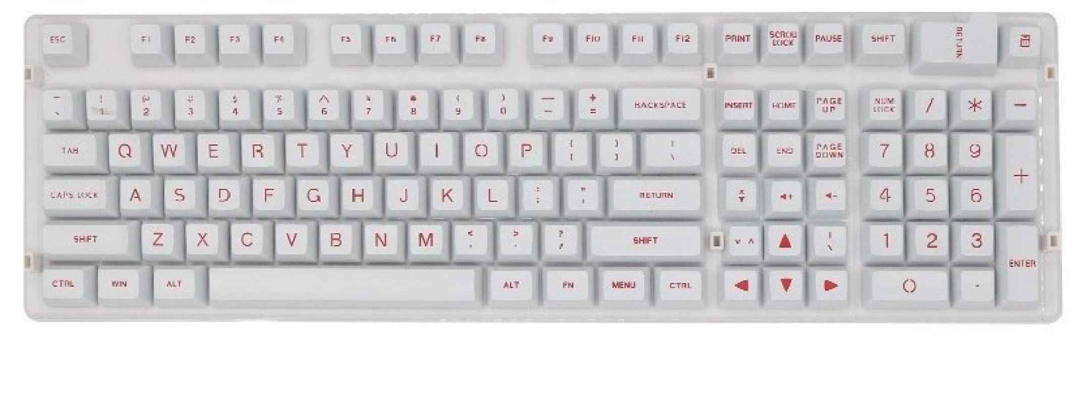 Jual Sa Profile Keycaps Abs Double Shot Mechanical Keyboard - White-red ...