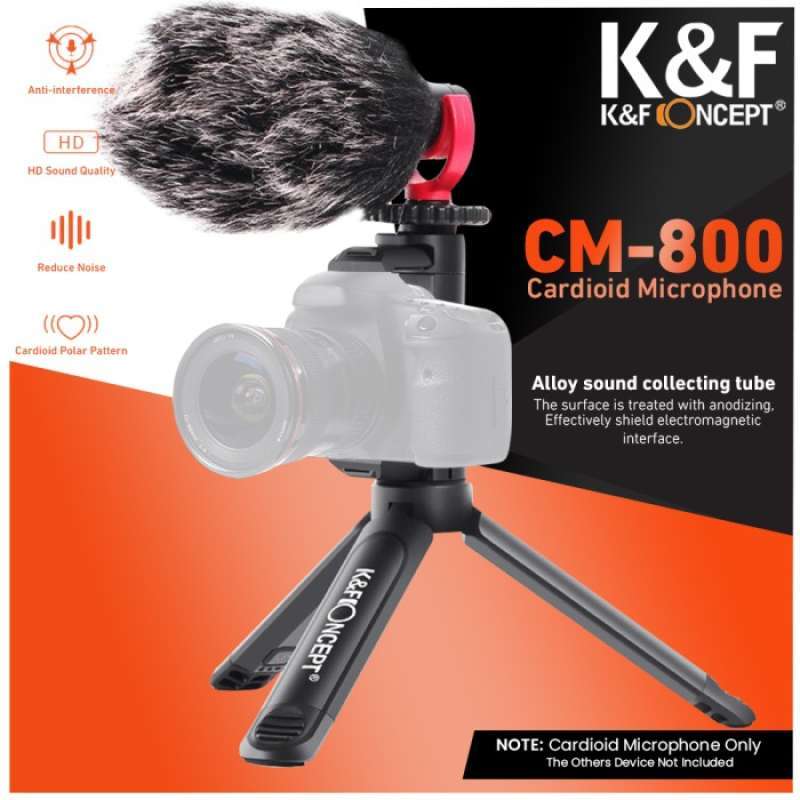 Promo KNF Concept Cardioid Microphone CM800 Camera Video Vlogger Kit ...