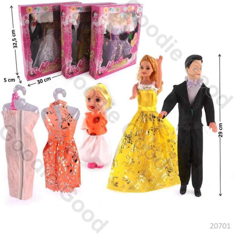 Jual Boneka Skala Barbie Body Kosong Boneka Keluarga + Baju Marlina Box ...