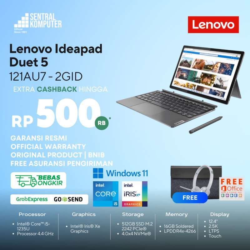 Jual Lenovo Ideapad Duet Au I U Iris Xe Gb Gb Win