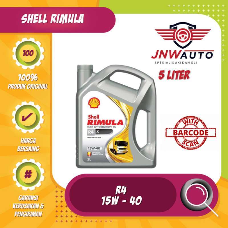Promo Shell Rimula R4X 15W-40 - 5 Liter Diskon 22% di Seller Pusat Helm ...