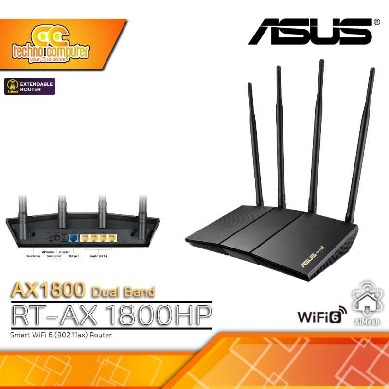 Jual ROUTER ASUS RT-AX1800HP AX1800 Dual Band Smart WiFi 6 Gigabit ...