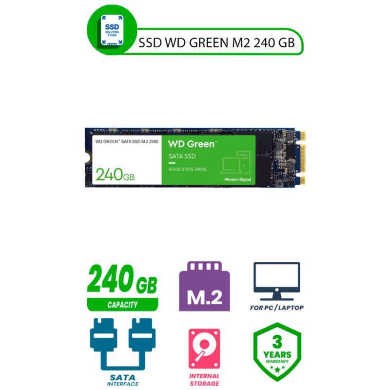 Promo SSD WD Green 240GB - M.2 SATA 2280 - 3D NAND - Garansi 3 Tahun ...