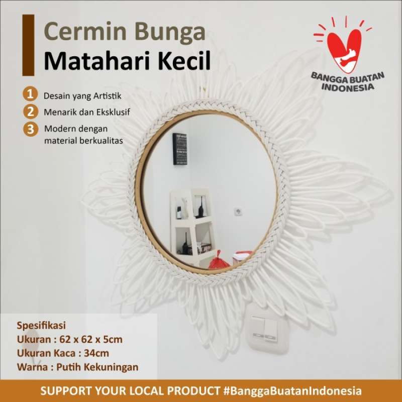 Jual Kerajinan Tangan - Cermin Bunga Matahari Kecil - 62x62x5cm Di ...