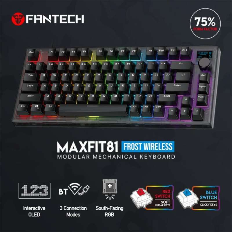 Jual Fantech MAXFIT81 Wireless 75% Mechanical Keyboard Gaming ABS di ...