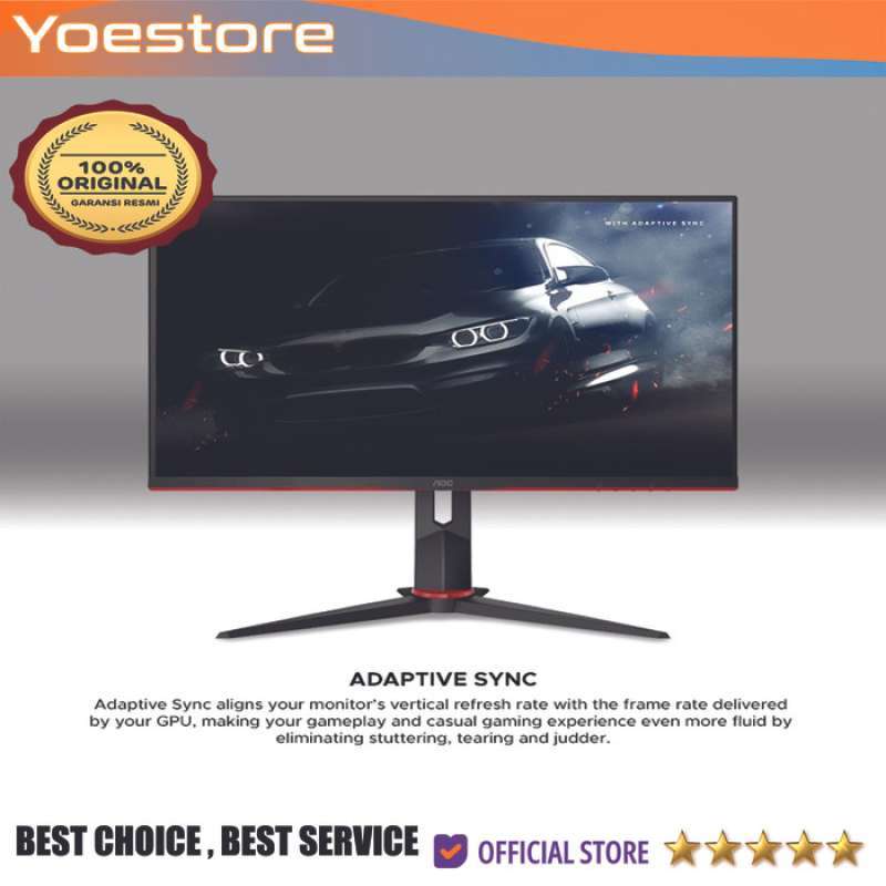 Promo AOC Gaming Monitor 24G2SPU FHD 165Hz 1Ms IPS G-Sync Speaker ...