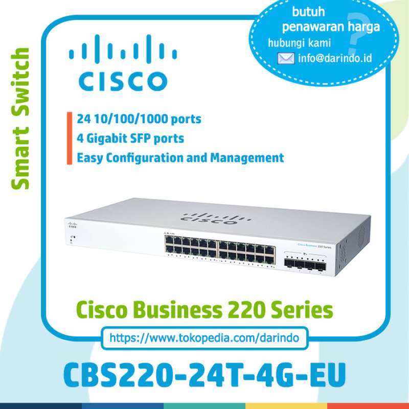 Promo Cisco Business 220 Series Smart Switch CBS220-24T-4G-EU 24-port ...