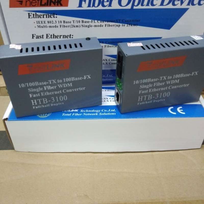 Promo Converter Fiber Optic To Lan 25km Netlink Htb-3100 Sepasang ...