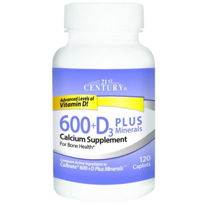 Promo 21st Century Calcium 600 + D3 Plus Minerals, 120 Caplets Diskon ...