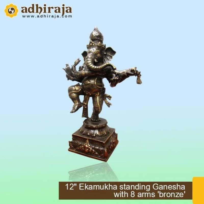 Promo Rupang Patung Arca Dewa Ganesha Ganesa Ekamukha 8 Lengan 12