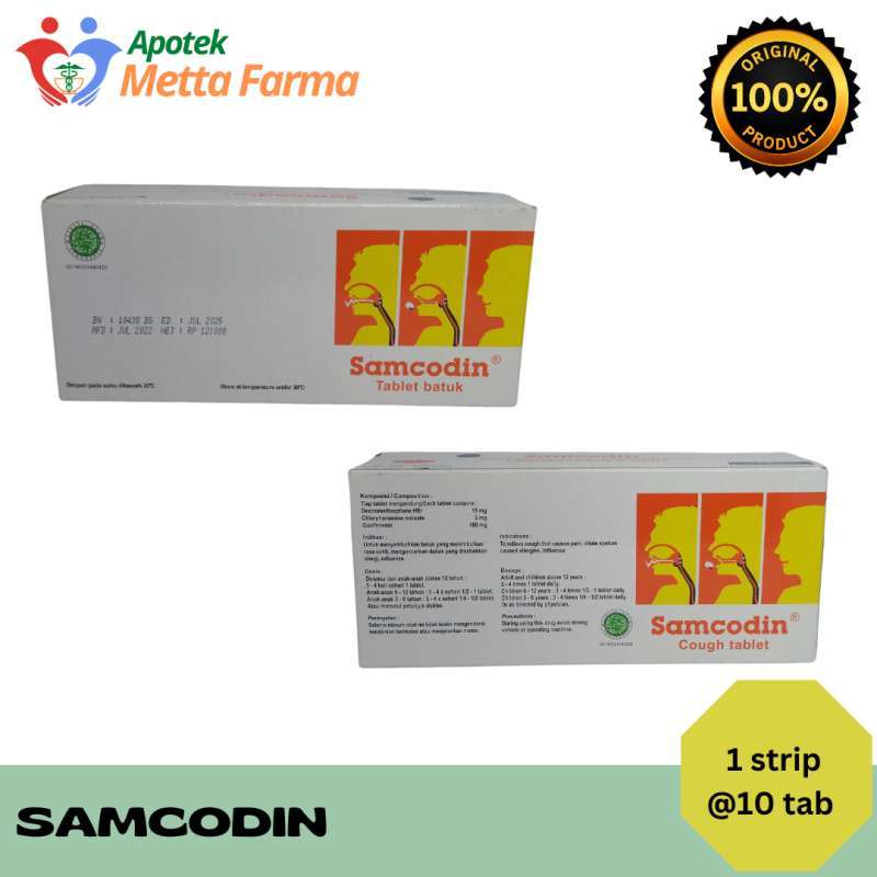 Jual Samcodin Obat Batuk 1 Strip 10 Tablet Di Seller Apotek Metta Farma ...