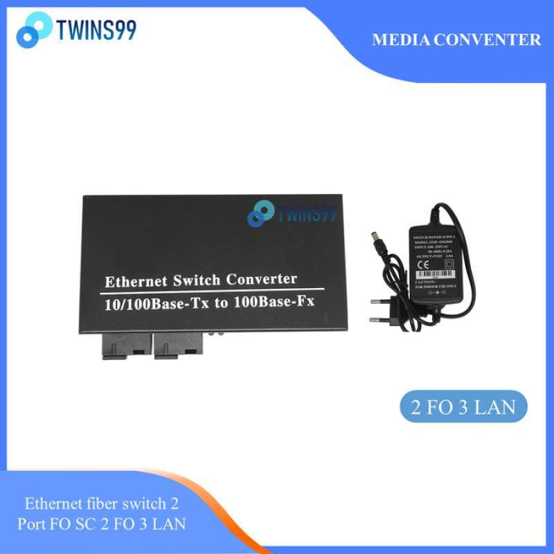 Promo Media Converter Ethernet Fiber Switch 2 Port Fo Sc 2fo 3 Lan Diskon 23% Di Seller Tikno ...