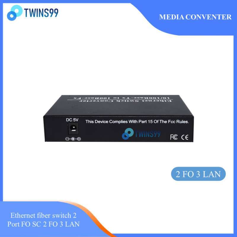 Promo Media Converter Ethernet Fiber Switch 2 Port Fo Sc 2fo 3 Lan ...