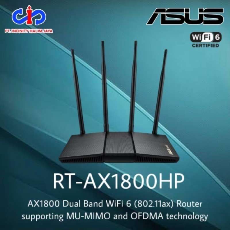 Promo RT-AX1800HP AX1800 Dual Band WiFi 6 Wireless Router with AiMesh ...