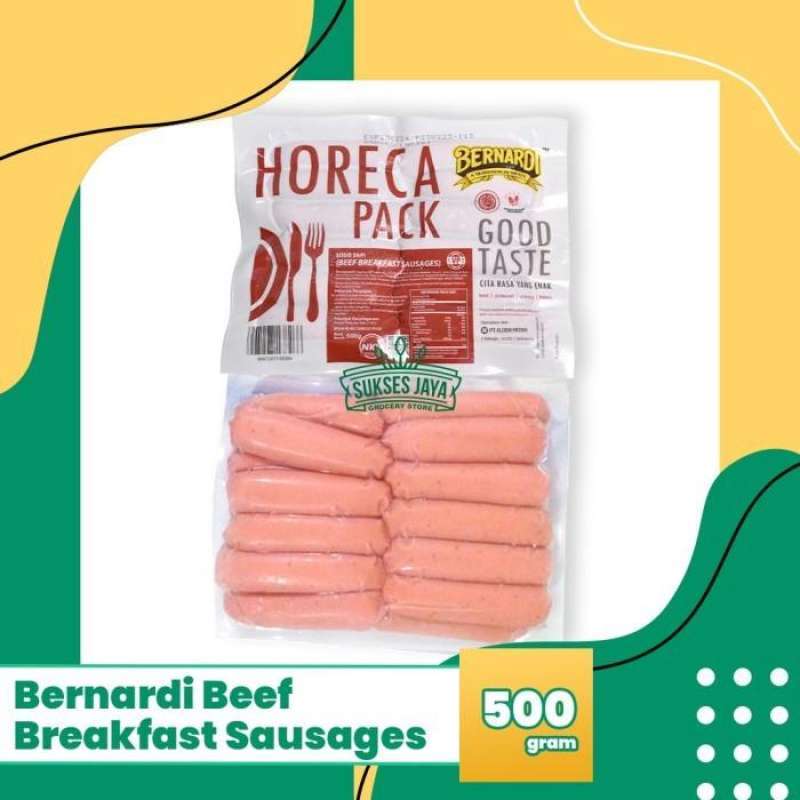 Jual Sosis Sapi Bernardi Beef Breakfast Sausage 500 Gram di Seller ...