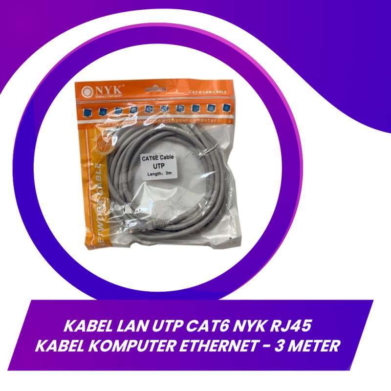 Jual Kabel Lan Utp Cat6 Nyk Rj45 Kabel Komputer Ethernet - 3 Meter Di Seller Bandar Multi ...