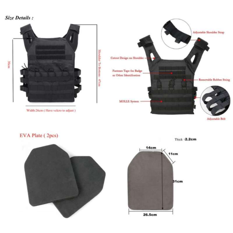 Jual Tactical Vest Body Armor Jpc Molle Rompi Airsoft Wgg Plate Carrier Di Seller Hamra Store ...