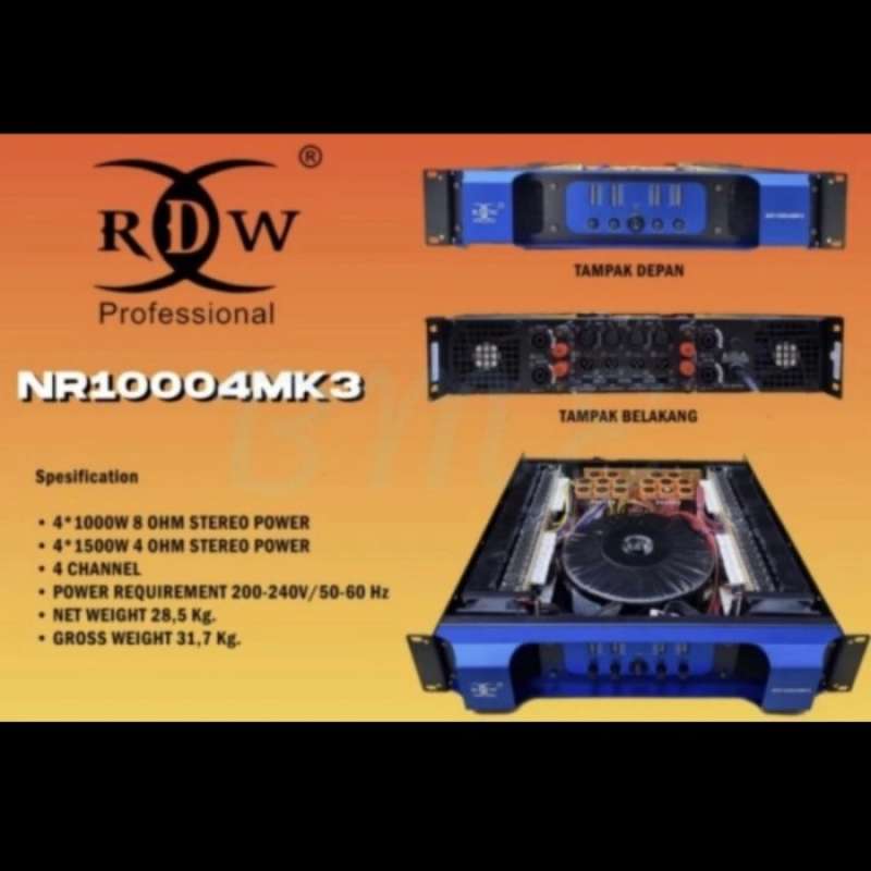 Promo Power Amplifier RDW NR1004 MK3 4channel ORIGINAL NR 1004 MK3 ...
