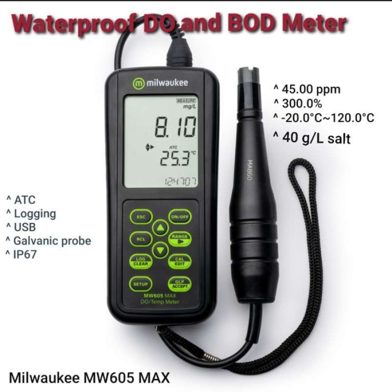Promo Waterproof Dissolved Oxygen DO Meter and BOD Meter MW605MAX ...