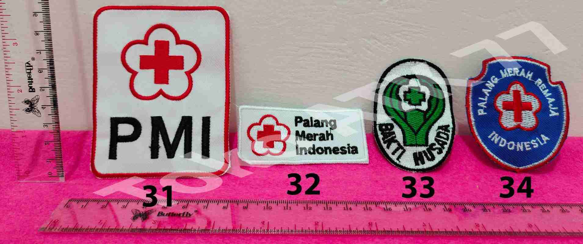 Jual Tanda Badge Bet Bordiran Logo Regu Tanda Bordir PMR PMRI PMI ...