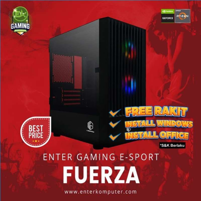 Promo PC Rakitan EnterKomputer Gaming E-Sports Fuerza Diskon 23% di ...