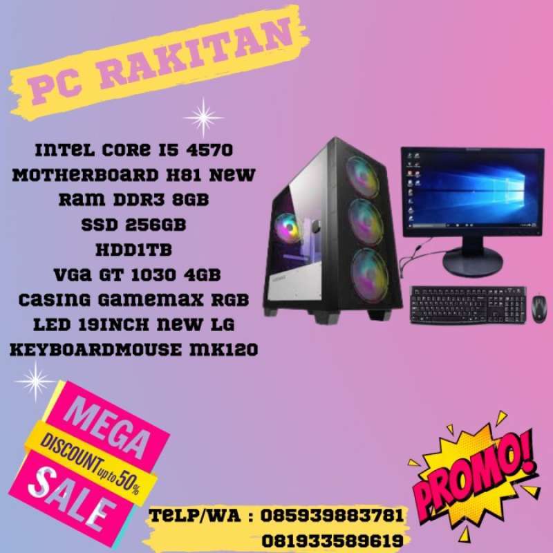 Promo Komputer Rakitan Full Set i5 RAM 8GB SSD 256GB HDD 1TB VGA 4GB ...