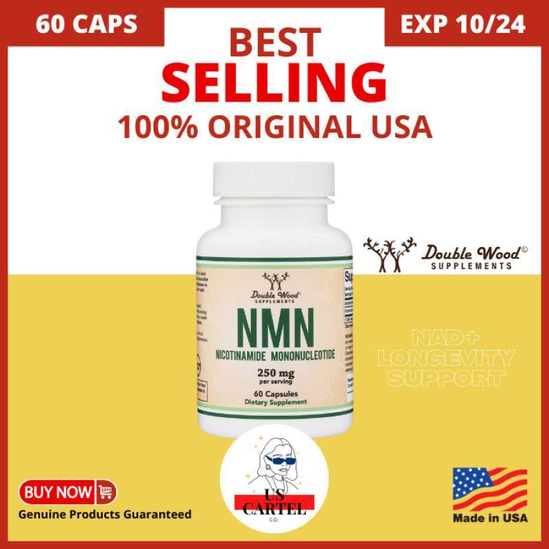 Promo Double Wood NMN Nicotinamide Mononucleotide Riboside NAD Supplement 60 - Multivariasi ...