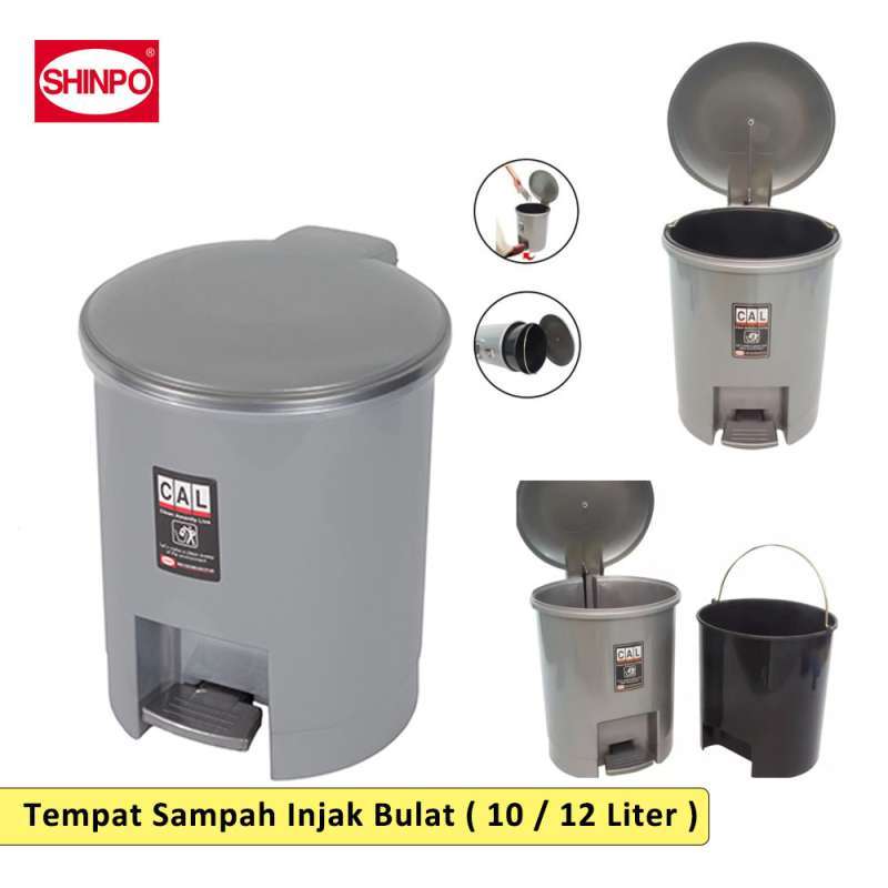 Promo Tempat Tong Sampah Injak 10 L / 12 Liter Shinpo Bulat Home ...
