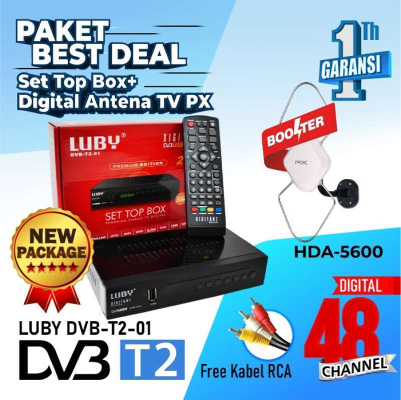 Promo Set Top Box Dvb T2 Luby Receiver Tv Paket Antena Tv Digital Px L5 ...