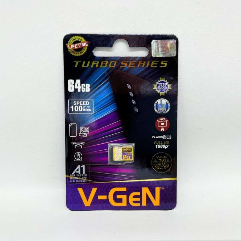 Promo Micro SD V-GeN Turbo 64GB 100MB/S Micro SD Memory Card VGEN - Non ...