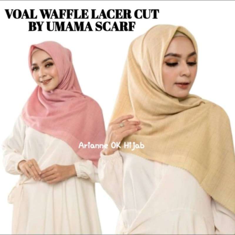 Promo VOAL WAFFLE LC UMAMA SCARF HIJAB WAFFLE POLOS SERI WARNA Diskon ...