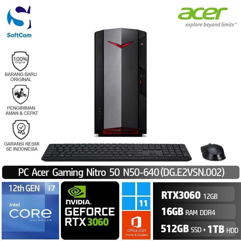 Promo PC Acer Nitro 50 N50 640 DG.E2VSN.002 Desktop Gaming [Core i7 ...
