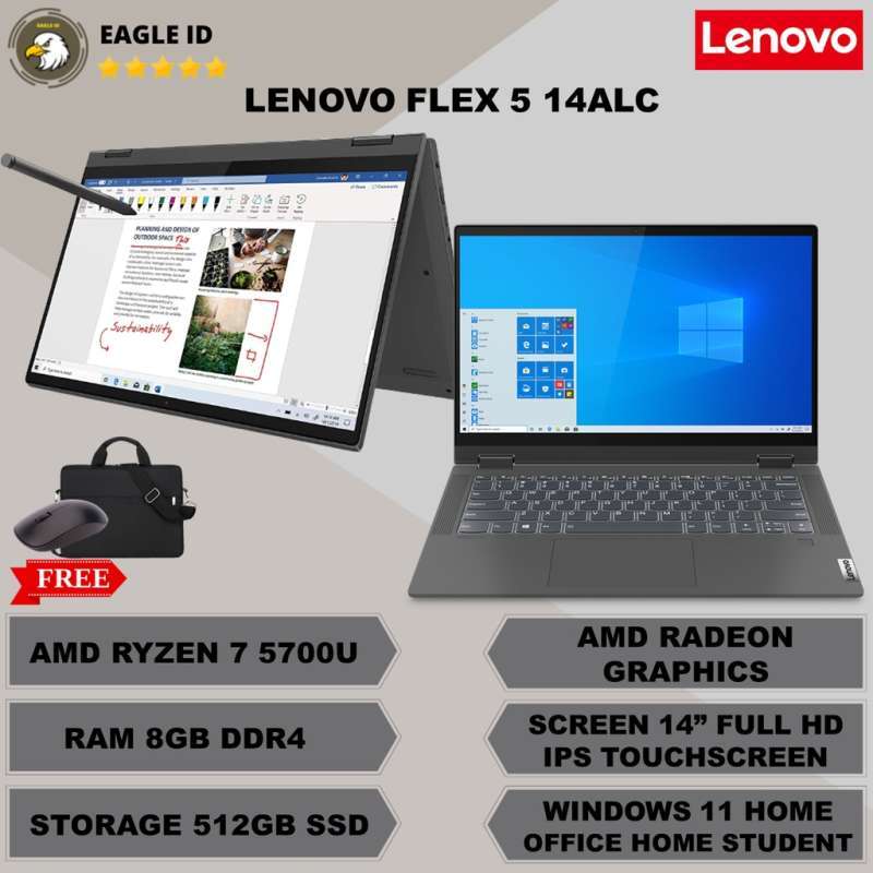 Promo Laptop 2 In 1 Touchscreen Lenovo Ideapad Flex 5 Amd Ryzen 7 5700u ...