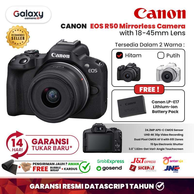 Promo Canon EOS R50 Kit RF-S 18-45MM STM Kamera Mirrorless Garansi ...