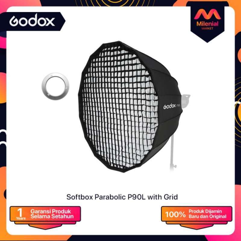 Promo Softbox Parabolic Godox Ukuran 90Cm P90L With Honeycomb Grid ...